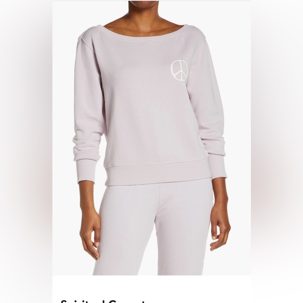 Spiritual Gangster Lavender Peace Sign Sweatshirt - Gem